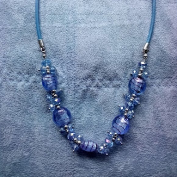 Jewelry | Periwinkle Glass Beads Necklace | Poshmark